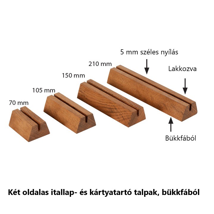 Menütartó fa talp, nyílással